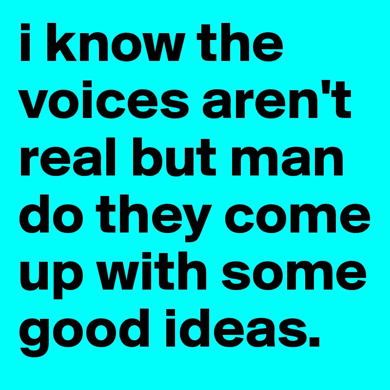 i know the voices aren't real but man do they come up with some good ... i know the voices aren't real but man do they come up with some good ...