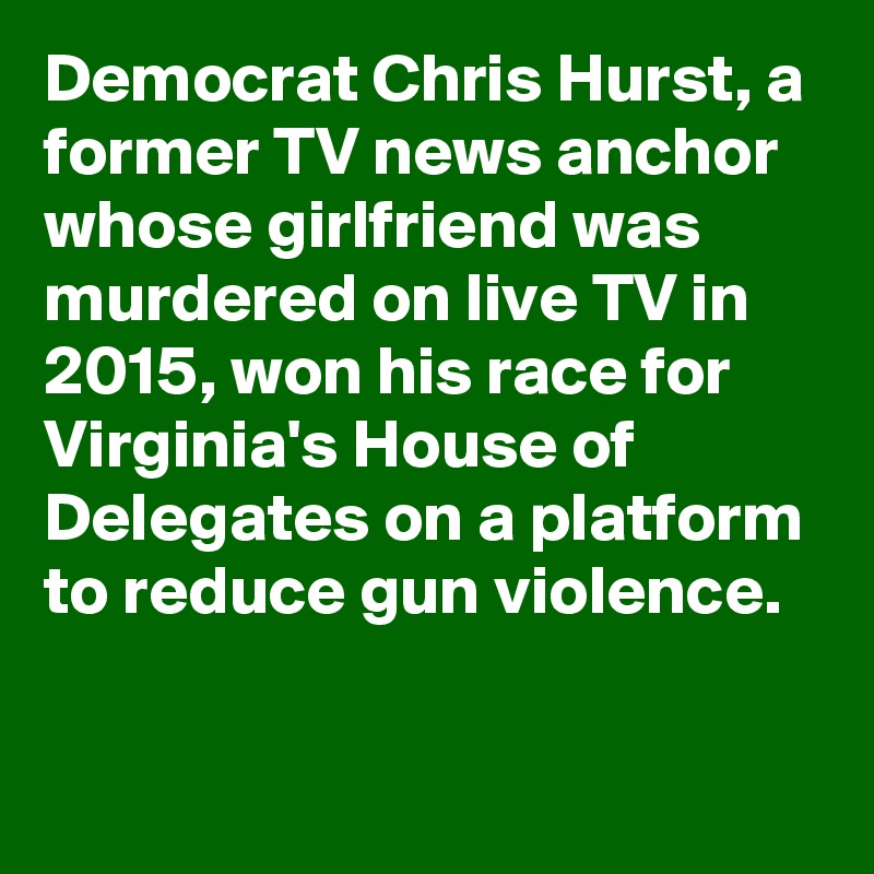Democrat Chris Hurst, a former TV news anchor whose girlfriend was ...