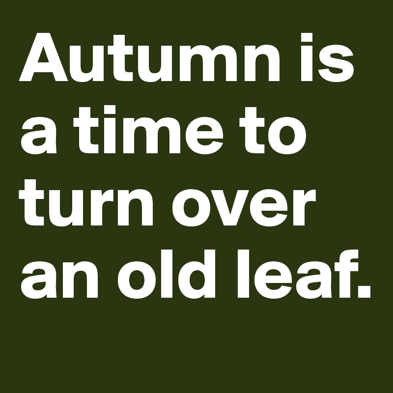Autumn is a time to turn over an old leaf. - Post by nreyes on Boldomatic
